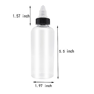 XYSMZM 3 Pcs Dispensing Bottles, 8oz Plastic Boston Squeeze Bottles with Twist Top Cap