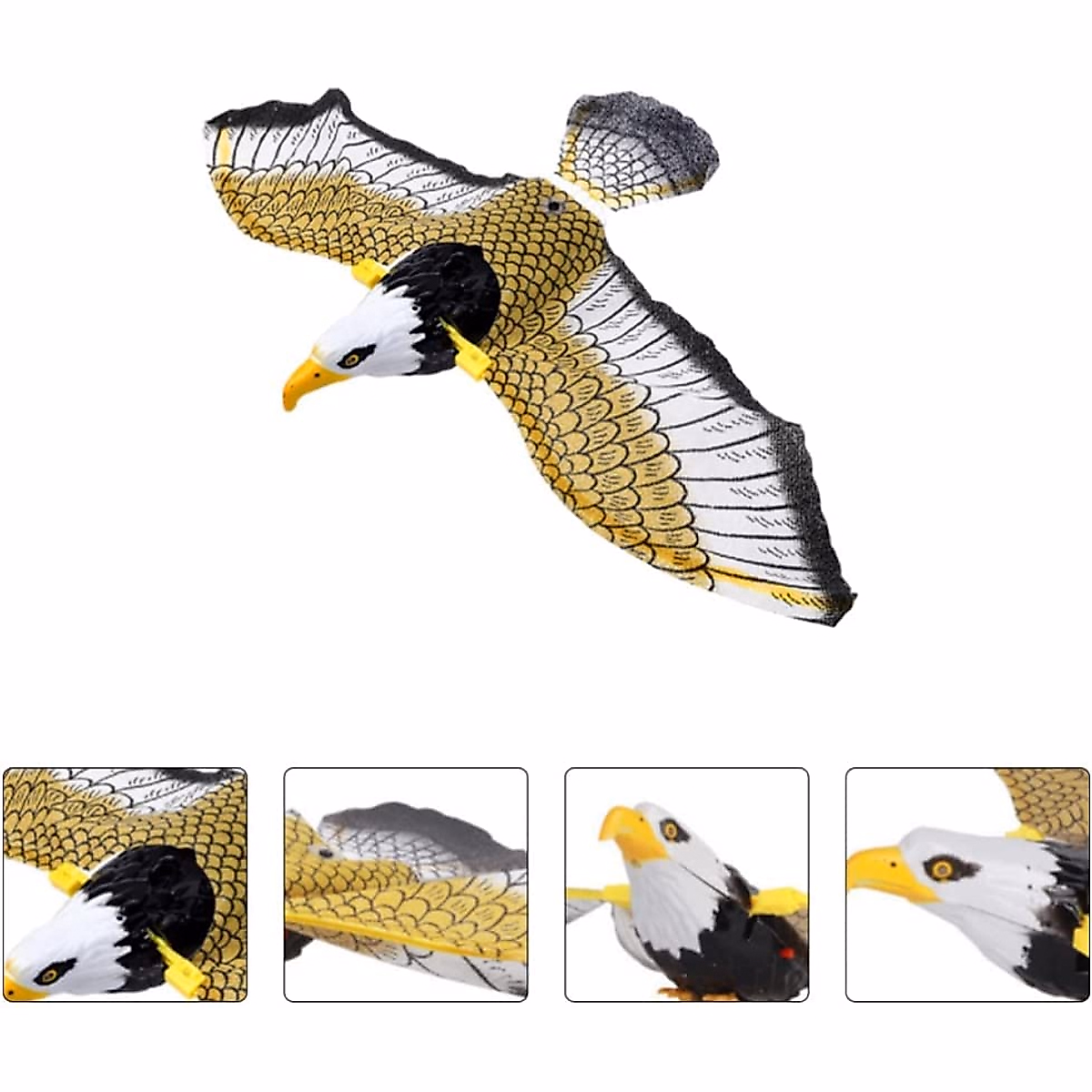 2 Pack Electronic Simulation Flying Bird Toy for Cats, with Light, Bird Interactive Cat Toy for Indoor Cats, Automatic Hanging Eagle Flying Bird Funny Cat Toy (2 Pack, Parrot & Eagle)