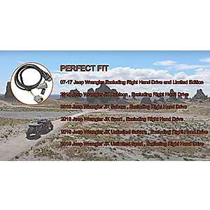 4-Way Tow Hitch Wiring Harness Fit for 2007-2018 Jeep JK, 67 inches