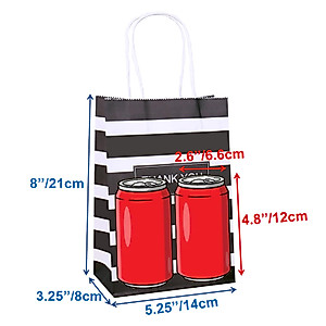 Ronvir 50pcs Thank You Paper Bags - 5.25x3.25x8 Inches Small Black And White Gift Bags For Party Favor, Business, Wedding, Birthday, Shopping