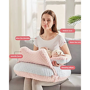WYXunPlanet Breastfeeding Pillows for Babies,Feeding Pillow, Breastfeeding Nursing Pillows, Baby Nursing Pillows and backrests, Can Change The Baby's Feeding Position(Pink)