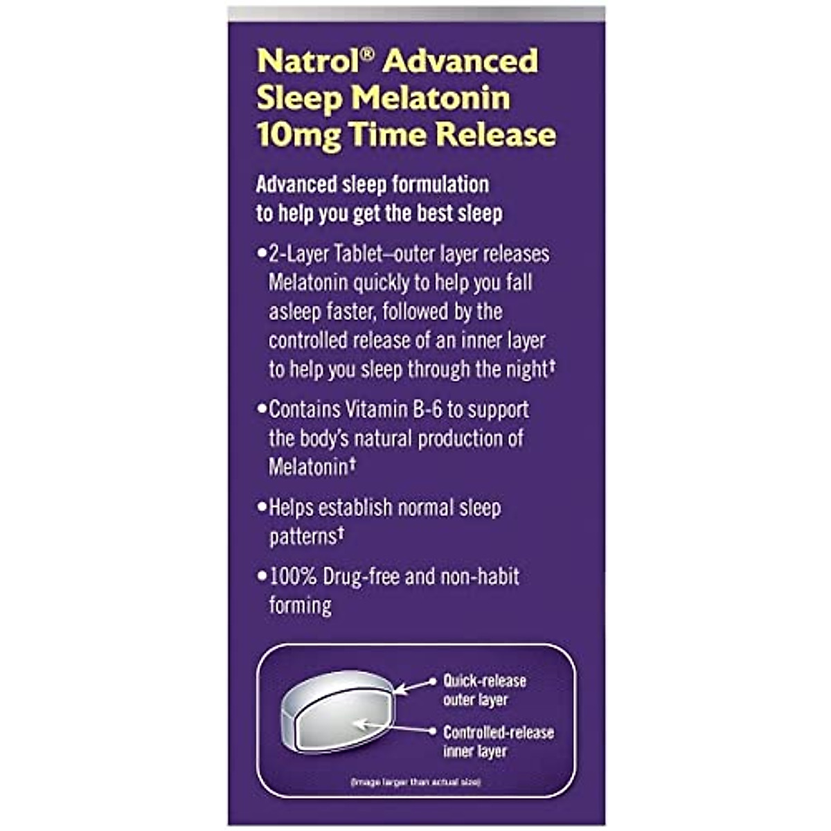 Natrol, Advanced Sleep Maximum Strength 10 mg Tablets, Melatonin, 60 Count