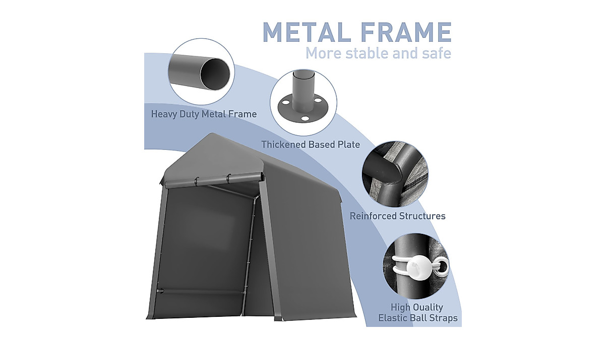 7x12 FT Outdoor Storage Tent - Waterproof & Durable