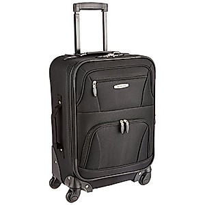 Rockland Expandable Spinner Carry On, Black, 19-Inch