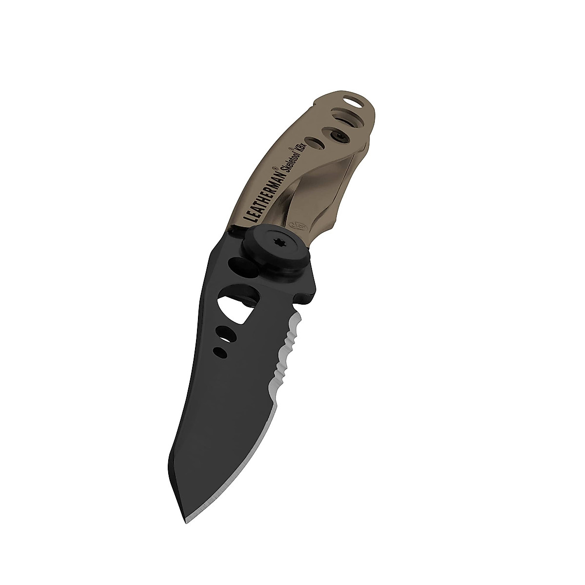 LEATHERMAN, Skeletool KBX Pocket Multitool with Knife and Bottle Opener, Coyote Tan