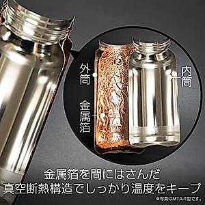 TIGER MMZ-K601KS Tiger Water Bottle, 23.6 fl oz (600 ml), Screw, Mug Bottle, Stainless Steel Bottle, Vacuum Insulated Bottle, Hot and Cold Retention, For Home Use, Tumbler, Steel Black