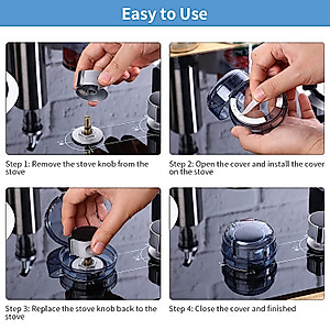 Arriveok 8 Pcs Gas Stove Knob Covers, Baby Oven Lock Kitchen Safety Guards Child Proof Knob Covers Stove Top Protector with Self Adhesive Tape (White)