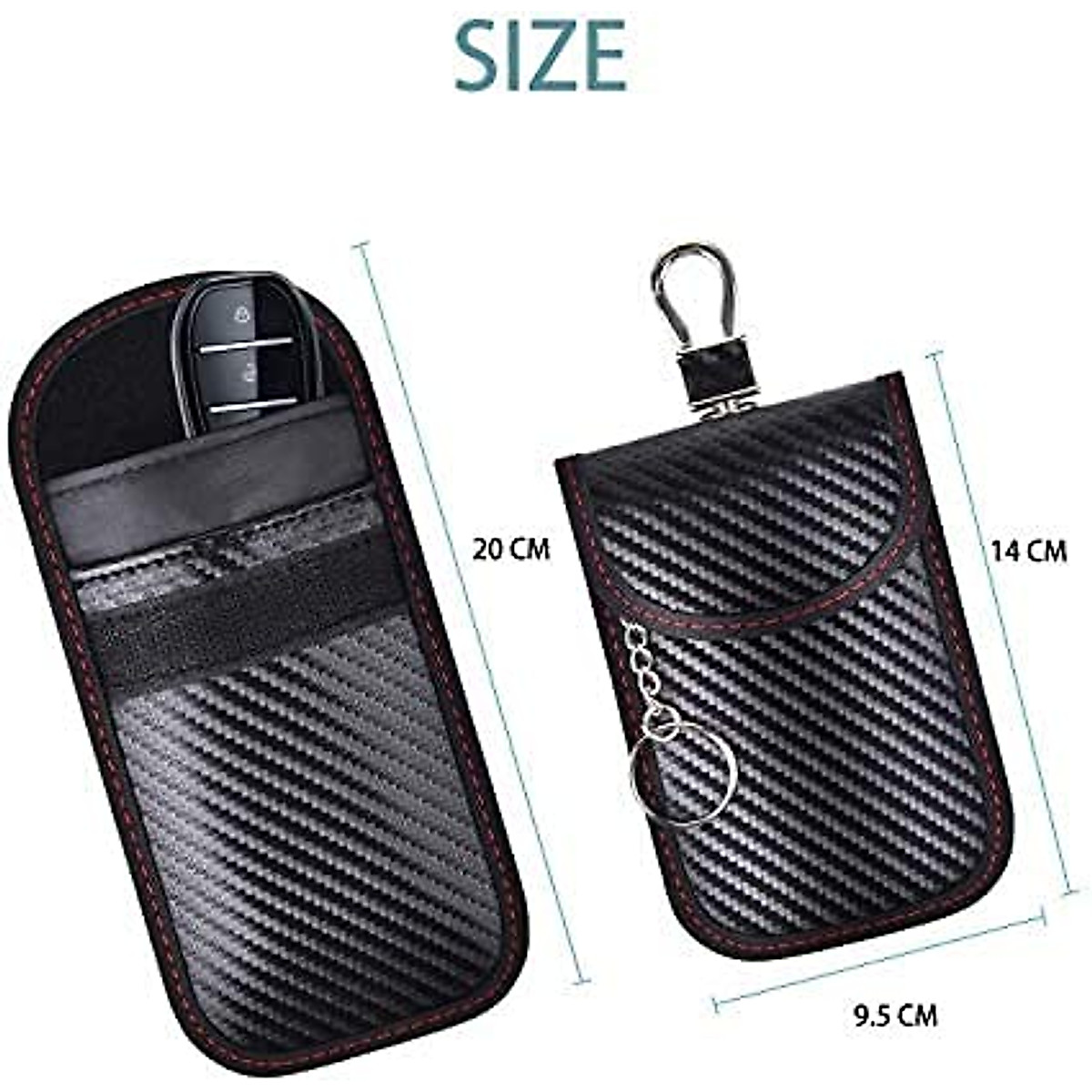 Faraday Pouch for car Keys,2 Pack Faraday Bag | Car Key Signal Blocking Pouch | Keyless Entry Car Keys Case | RFID Blocker Bag for Car Security | Anti-Theft Remote Entry Keyless protector