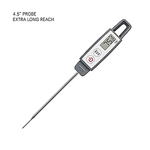 Lavatools PT09 4.5" Commercial Grade Digital Instant Read Meat Thermometer for Kitchen, Food Cooking, Grill, BBQ, Smoker, Candy, Home Brewing, and Oil Deep Frying