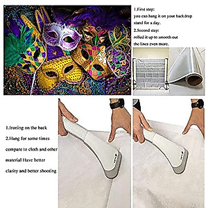 Masquerade Backdrops Purple Gold Glitter Beads Mask Carnival Photography Backdrop Fiesta Mardi Gras Dance Photo Background Birthday Party Photo Booths Props Decorations Supplies Vinyl 8x6ft