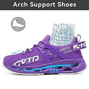 KCVTD Steel Toe Shoes for Women Safety Work Shoes Comfortable Steel Toe Sneakers Puncture Proof Slip on Sneakers Women Purple