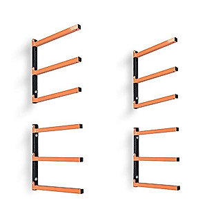 Homydom Wood Organizer and Lumber Storage Metal Rack with 3-Level Wall Mount, 2 Pack