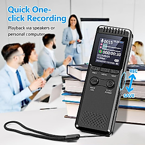 Vivaniir 64GB Digital Voice Recorder, 80 Hours Long-Lasting Battery 1100mAh, Voice Activated Recorder with Playback and Metal Casing, USB-C Audio Recorder for Lecture Meeting Interviews
