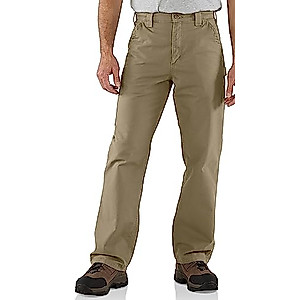 Carhartt Men's Loose Fit Canvas Utility Work Pant, Dark Khaki, 36W x 32L