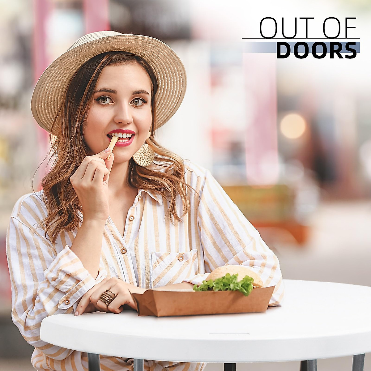 Byliable 32in Cocktail Table White High Top Folding Table, Portable Bar Height Folding Table Round with Removable Gray Legs, Indoor Outdoor Banquet Table for Parties, Commercial, Speech, Dining