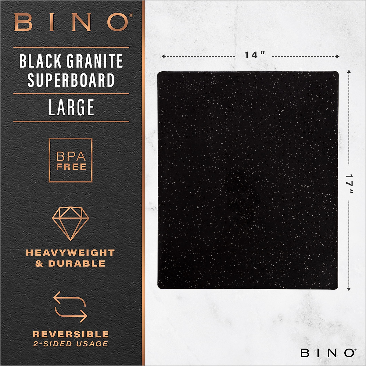 BINO Cutting Board | BPA-Free Chopping Board | Cutting Boards for Kitchen Durable, Large Surface, Multipurpose, Dual-Sided, Dishwasher Safe | Charcuterie Accessories | Home & Kitchen Utensils