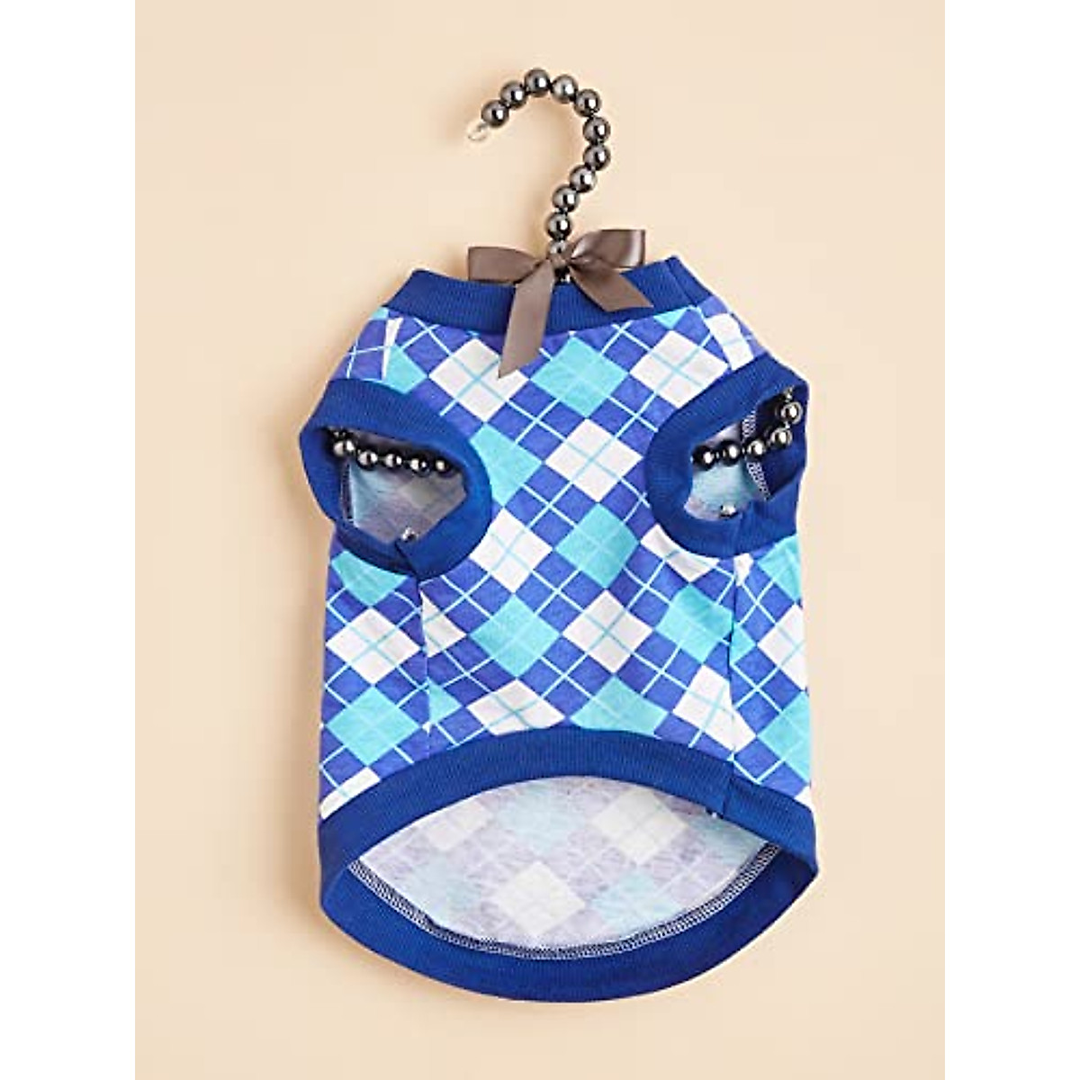 QWINEE Geometric Pattern Dog Tank Top Soft Stretchy Sleeveless Cat Puppy Vest for Small Medium and Large Dogs Cats Kitten Blue XS