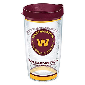 Tervis Made in USA Double Walled NFL Washington Insulated Tumbler Cup Keeps Drinks Cold & Hot, 16oz, Tradition