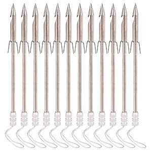 SOPOGER Fishing Dart Slingshot Arrows - 12 Pack Slingshot Fishing Reel Darts 5.9inch Silver Catapult Spear Fishing Arrows Bulk for Adults Hunting Bowfishing