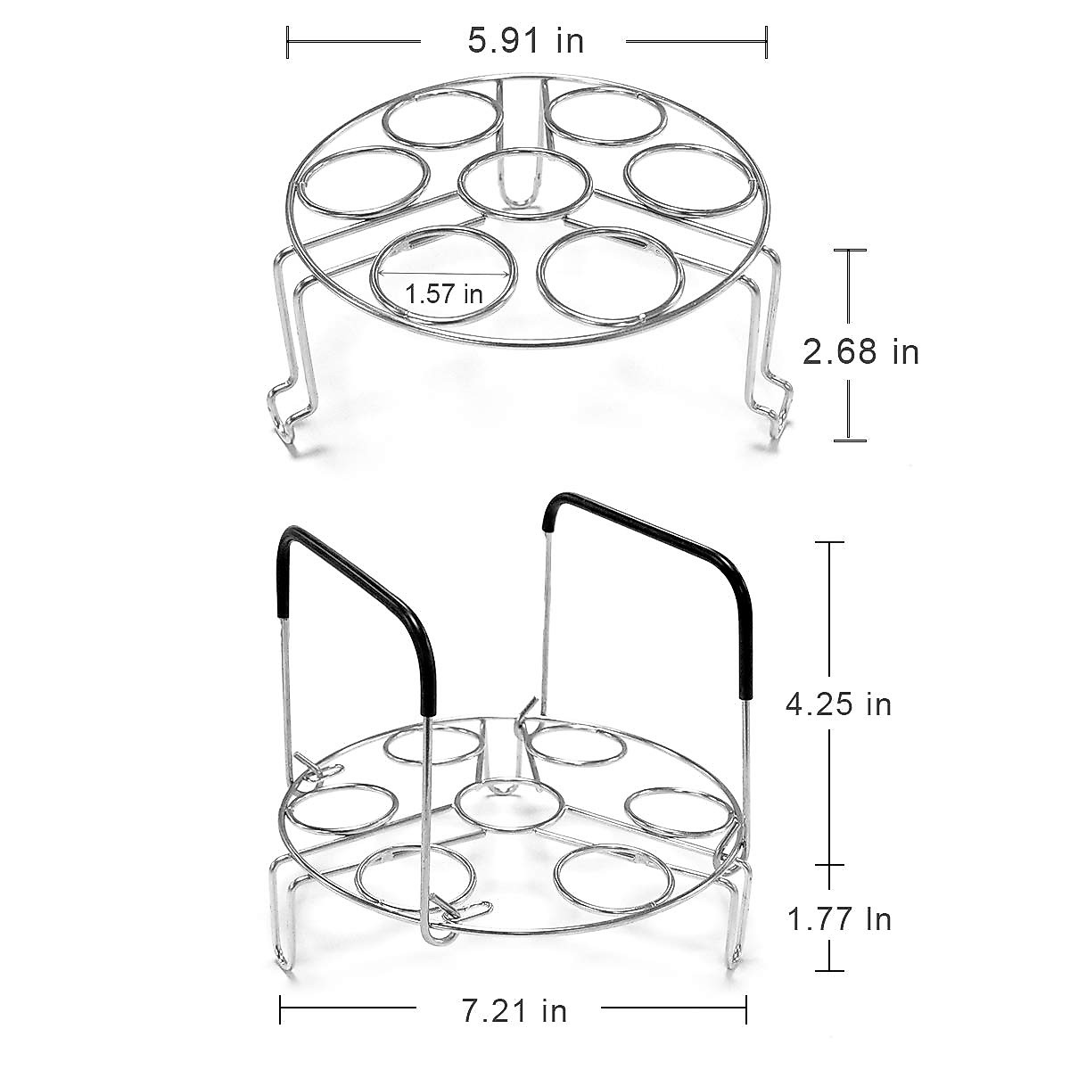 Stackable Egg Steamer Rack, BiaoGan Egg Cooking Rack with Heat Resistant Silicone Handles Compatible with Instant Pot Accessories 6,8 Quart, 14 Eggs Multipurpose Steamer Rack Trivet