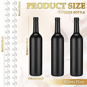 Umigy 49 Pcs Roaring 20s Party Decorations 8 Matte Coated Glass Wine Bottles 40 Dipped Feather 16.4 feet Long String of Pearls Bead for 1920s Themed Wedding Cake Table Centerpiece (Black)