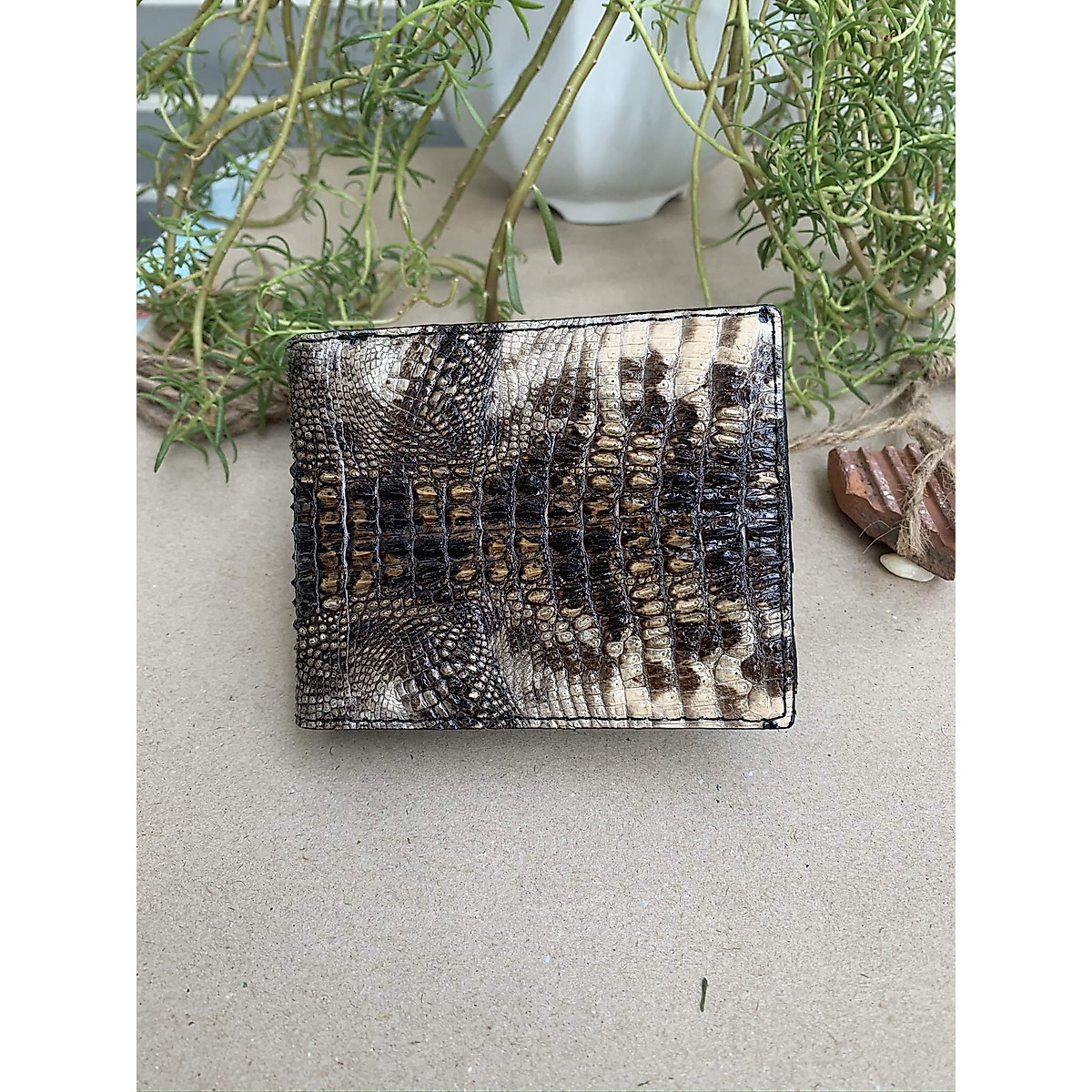 Genuine Original Crocodile Alligator Leather Skin Bifold Wallet for Men