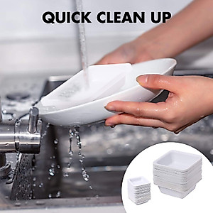 Young4us 7ml 100ml Weigh Boat Set, 100 Pack Small & Large Lab Weighing Dishes for Measuring, Storing, Mixing Powders & Liquids with Easy Pour Design Disposable Mini Plastic Square Dish Scale Tray