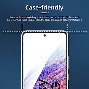 NEW'C [3 Pack] Designed for Samsung Galaxy A53 5G Screen Protector Tempered Glass, Case Friendly Ultra Resistant