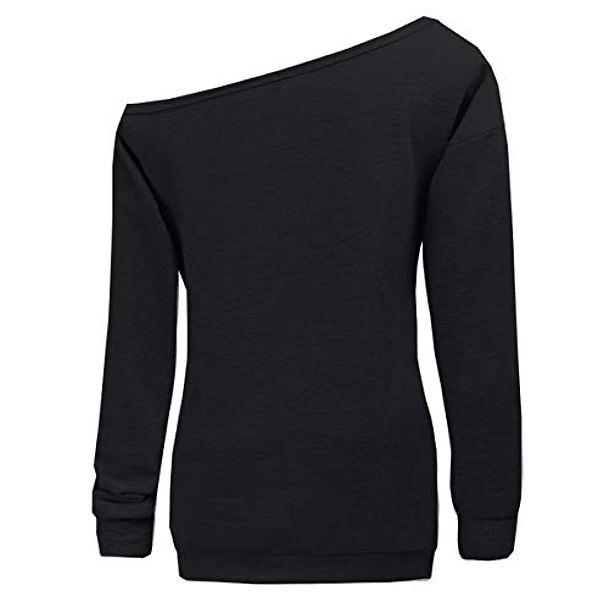 GSVIBK Womens Halloween Shirt Pumpkin Sweatshirt Halloween Off Shoulder Sweatshirts Long Sleeve Slouchy Pullover Tops 248 Black 3XL