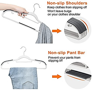 ELONG HOME Plastic Hangers 30 Pack, Non Slip Slim Clothes Hangers, Heavy Duty Thin Plastic Hangers, 17.1" Coat Hangers for Hanging Women/Men Clothes