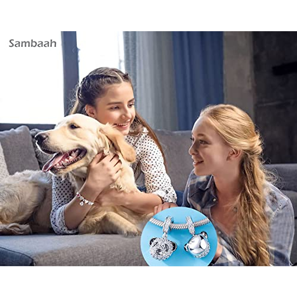 Panda Charm Sterling Silver Panda Bear Charm Pendant with Cubic Zirconia for Pandora Style Bracelets Necklaces