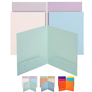 Mr. Pen- Plastic Folders with Pockets, 5 pcs, Muted Pastel Colors, Pocket Folders, 2 Pocket Plastic Folders, File Folders with Pocket, Plastic Pocket Folder