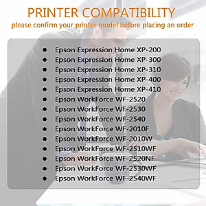 Run Star Remanufactured Ink Cartridge Replacement for Epson 200XL T200XL 200 T200XL for Expression Home XP-200 XP-300 XP-310 XP-400 XP-410 Workforce WF-2520 WF-2530 WF-2540, Black Cyan Magenta Yellow