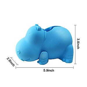 Odowalker Cartoon Faucet Cover Washbasin Bath Tub Spout Cover Cute Animal Toy Faucet Cover Bath Safety Fun (Hippo Spout Guard)