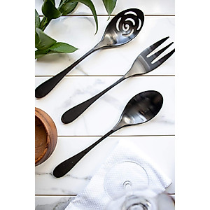 Knork Titanium Coated Stainless Steel Serving Set, Matte Black