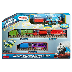 Thomas & Friends Motorized Toy Trains Really Useful Engine Pack, Set of 4 Character Vehicles for Preschool Pretend Play Kids Ages 3+ Years