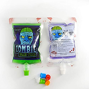 jojofuny 50pcs 250ml Halloween Blood Bag for Drink, Drink Storaging Bag, Drinks Juice Pouch Party Cups Drink Container Zombie Hospital Theme Party Favors