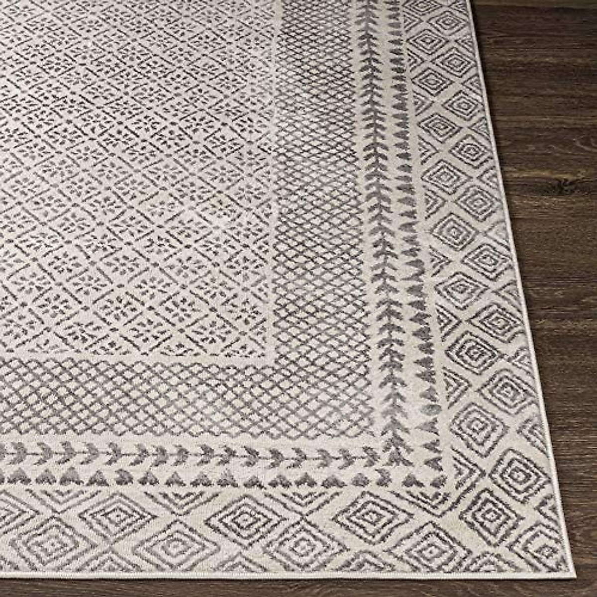 Artistic Weavers Vanessa Bohemian Border Area Rug, 5 ft 3 in x 7 ft 1 in, Gray