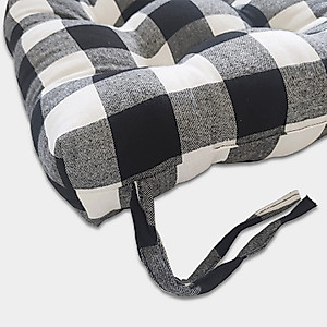 JeogYong Buffalo-Check Chair Pads Dining Chair Cushions with Ties, Soft & Comfort Seat Cushions for Kitchen Chairs Set of 2 Red and Black Buffalo-Plaid Christmas Decorations