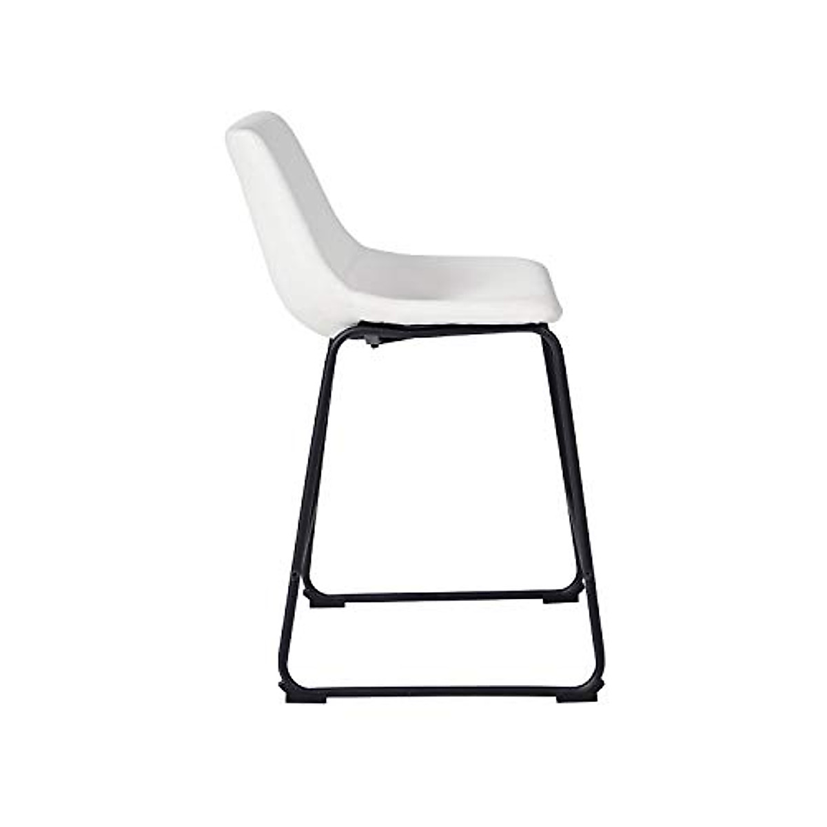Signature Design by Ashley Centiar Urban Industrial 23.75" Counter Height Bucket Seat Barstool, 2 Count, White