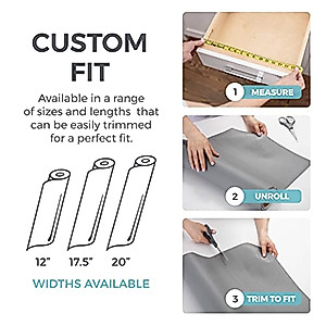 Home Genie Slip Resistant Removable Smooth Durable Drawer and Shelf Liner, Non Adhesive, Roll, Décor for Kitchen Cabinet Shelves Liners, Drawers, Desks, 12 Inch x 10 FT, Damask Caramel