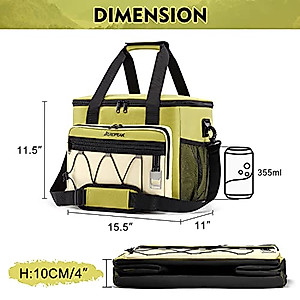 AUROPEAK Cooler Bag 46 Cans Insulated Soft Sided Cooler Collapsible Portable Lunch Cooler Leakproof Cooler Bag for Beach, Picnic, Work, Trip, Travel, Camping, BBQ