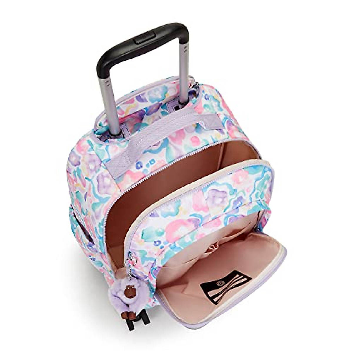 Kipling New Zea 15" Printed Laptop Rolling Backpack Aqua Flowers