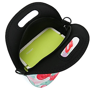 HAPLIVES Insulated Neoprene Lunch Bag Tote with Detachable Adjustable Shoulder Strap Thermal Waterproof Outdoor Picnic Work,Office,Lunch Box For Adult(Two Flamingos)