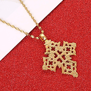 Ethiopia Coin Necklace for Women Men Gold Color Ethiopian Jewelry African Ethnic Gift