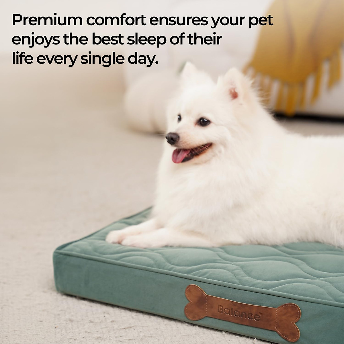 BALANCE Dog Crate Bed，Water-Resistant Orthopedic Dog Beds with Nonskid Bottom, Washable Kennel Bed Dog Mattress