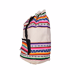 Mandina Fine Wools / White-Andean Motifs Cotton Fabric Multipurpose Backpack