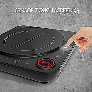 Aigostar Portable Induction Cooktop, Induction Burner with 8 Level Temp ​Setting Between 140°F-460°F, Timer, Electric Countertop Burner with LED Display, Child Safety Lock, Auto-Shut-Off
