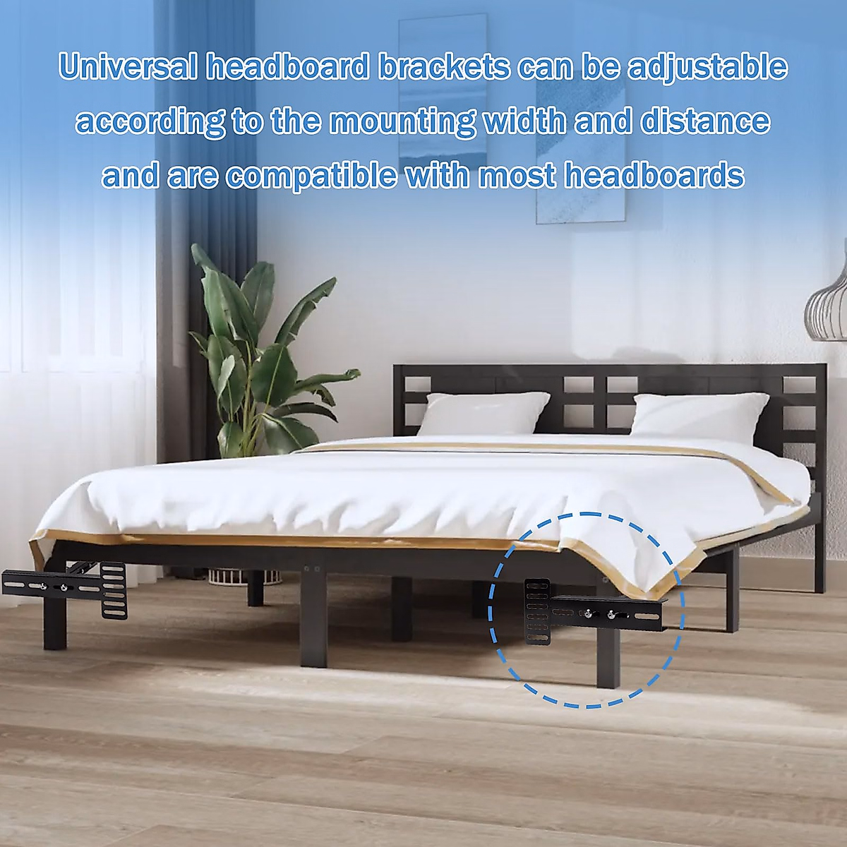 Headboard Brackets Kit for Adjustable Bed Base, Headboard Wall Mounting Brackets, Footboard Attachment for Bed Metal Frame, Headboard Extension Adapter Kit for Twin Full Queen King Size Bed