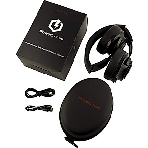 PowerLocus P3 Wireless Bluetooth Headphones Over-Ear, [40h Playtime, Bluetooth 5.0] Foldable Stereo Wireless/Wired Headphone Over Ear with Mic Deep Bass Headset for iOS/Android/Laptop/PC/TV - Black